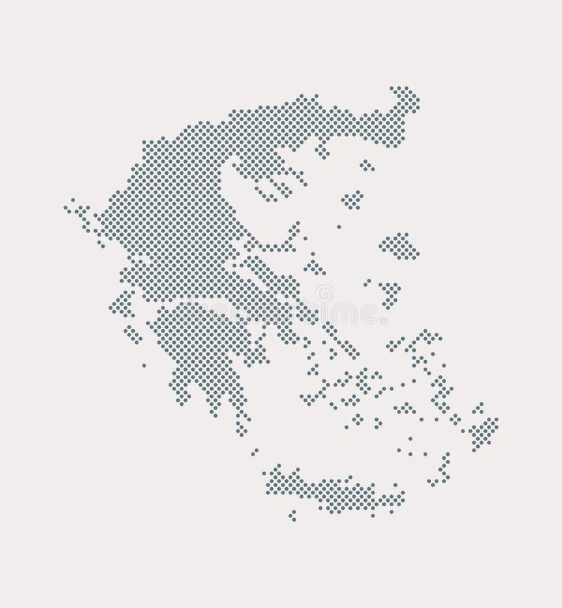 Vector Map Greece for Points, Dotted Template Stock Illustration ...