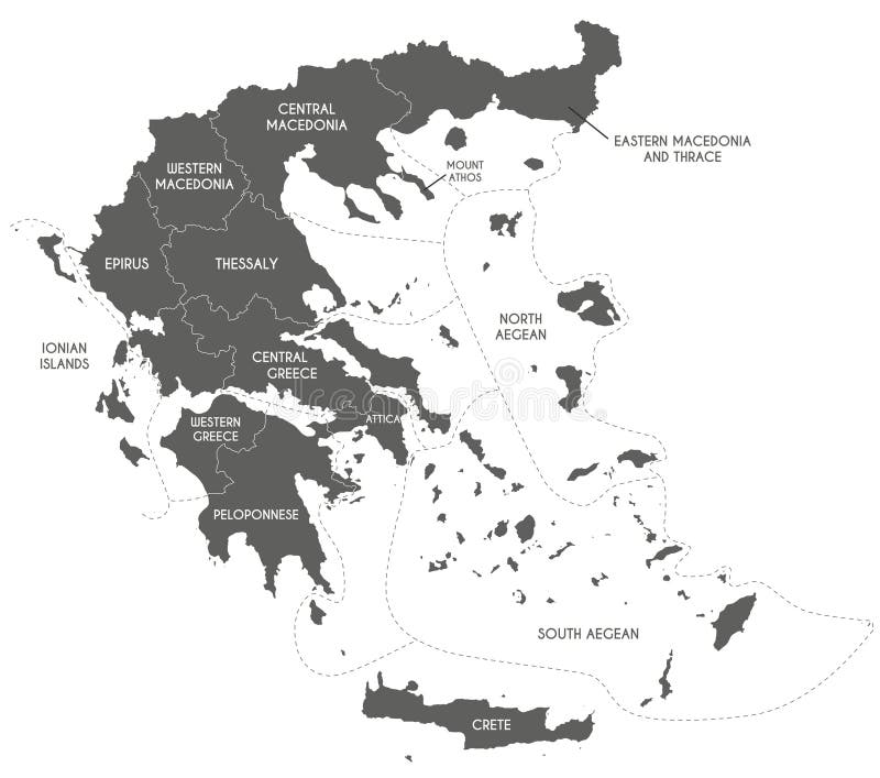 Vector Map of Greece with Regions or Territories and Administrative ...