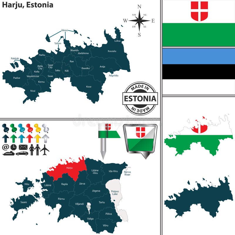 Official Flag Estonian Region Harju Stock Illustrations – 2 Official ...
