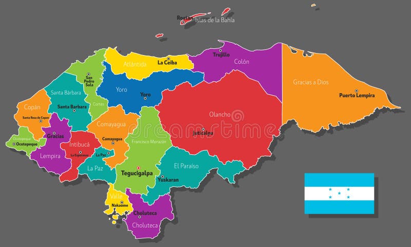 Vector map of Honduras stock vector. Illustration of high - 364207261