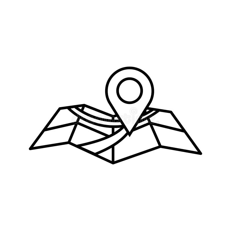 Location Pin Icon. Simple Outline Location Pin Vector Icon on White ...