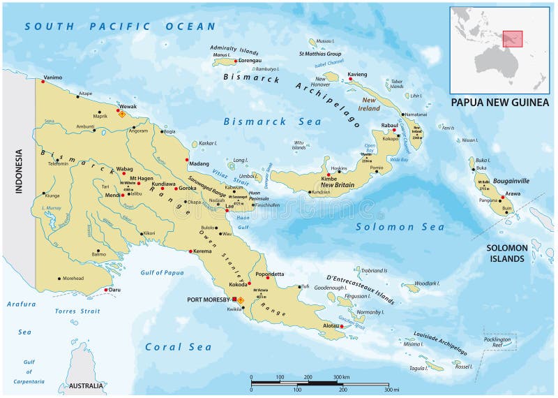Vector Map of the Independent State of Papua New Guinea Stock Vector ...