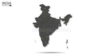 Vector Map of India Highlighting Geographical Regions and State ...