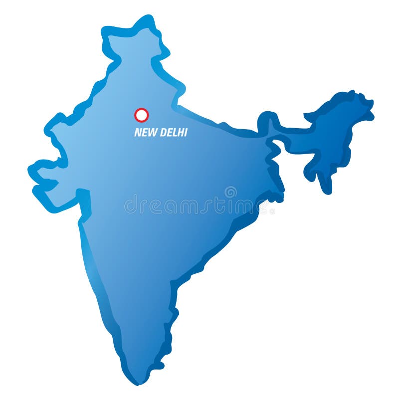 Vector Map of India and New Delhi Stock Vector - Illustration of ...