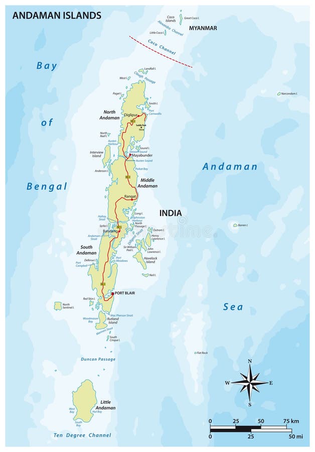 Vector Map of the Indian Archipelago of the Andaman Islands Stock ...