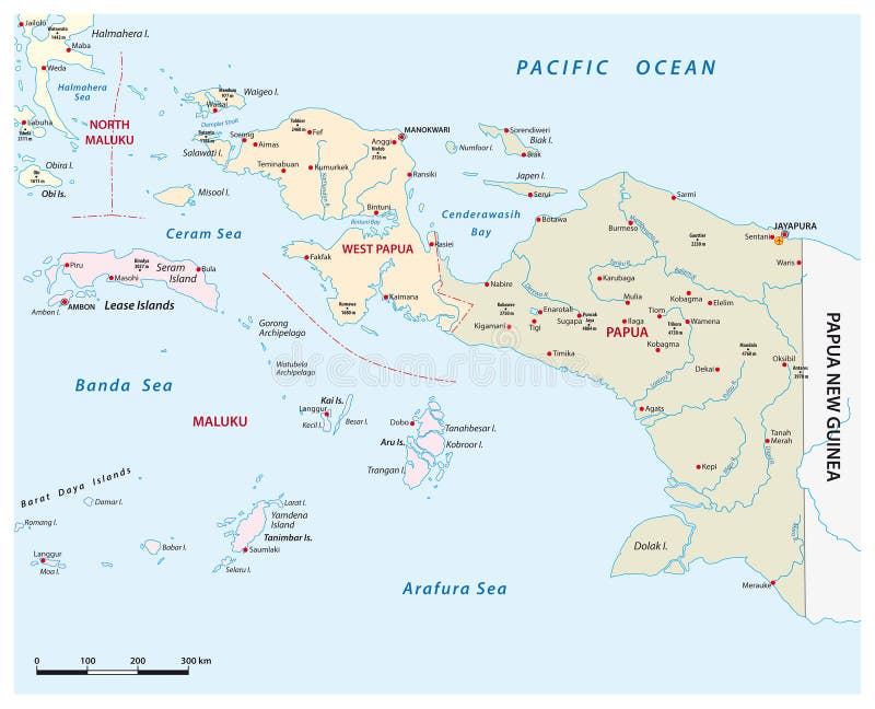 Vector Map of the Indonesian Provinces of Papua and West Papua Stock ...