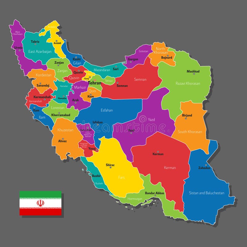 Vector map of Iran stock vector. Illustration of abstract - 363485129