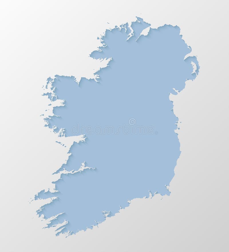 Vector Map Ireland, Abstract Inner Shadow Stock Illustration ...