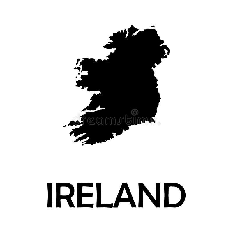 Ireland Vector Map Isolated On White Background. High-Detailed Black ...