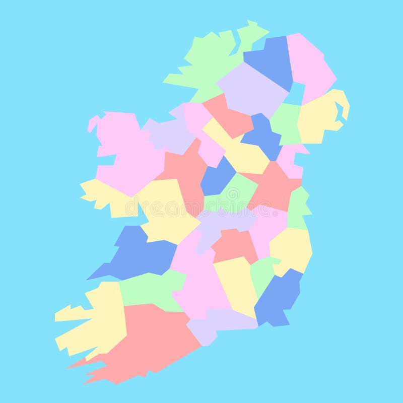 Vector Map of Ireland S Conties To Study Stock Vector - Illustration of ...
