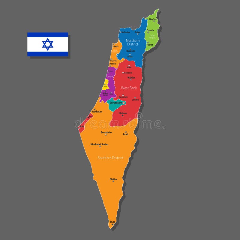 Vector map of Israel stock vector. Illustration of flag - 362767594