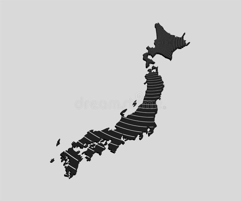 Vector Map Japan, Country Template Wave Effect Stock Vector ...