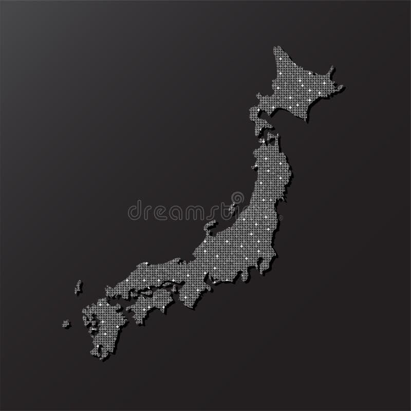 Vector Map Japan from Silver Sequins or Glitters Stock Illustration ...