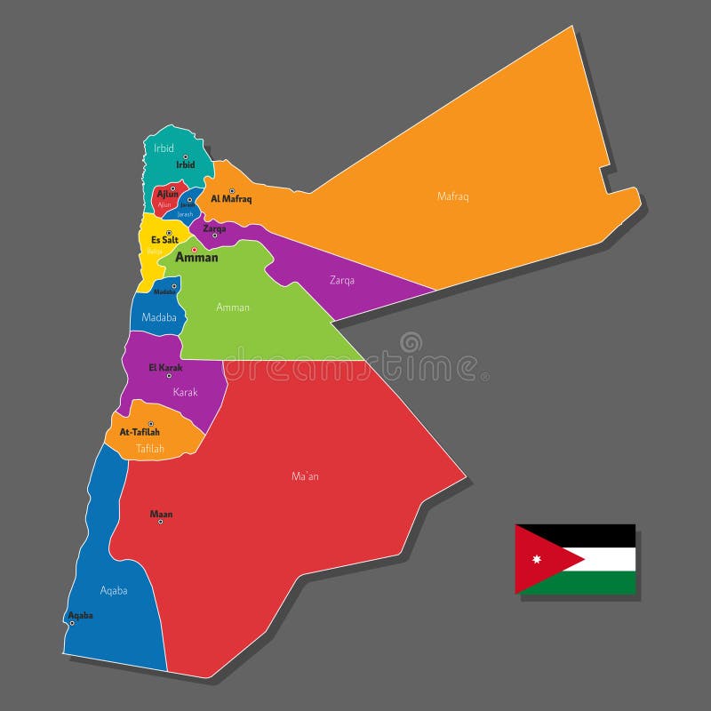 Vector map of Jordan stock vector. Illustration of travel - 363485170