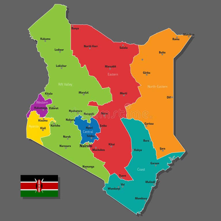 Vector map of Kenya stock illustration. Illustration of abstract ...