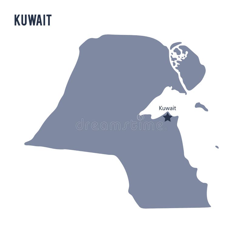 Vector Map of Kuwait Isolated on White Background. Stock Vector ...