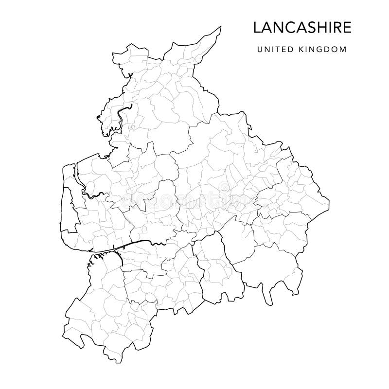 Administrative Map of Lancashire As of 2022 - Vector Illustration Stock ...