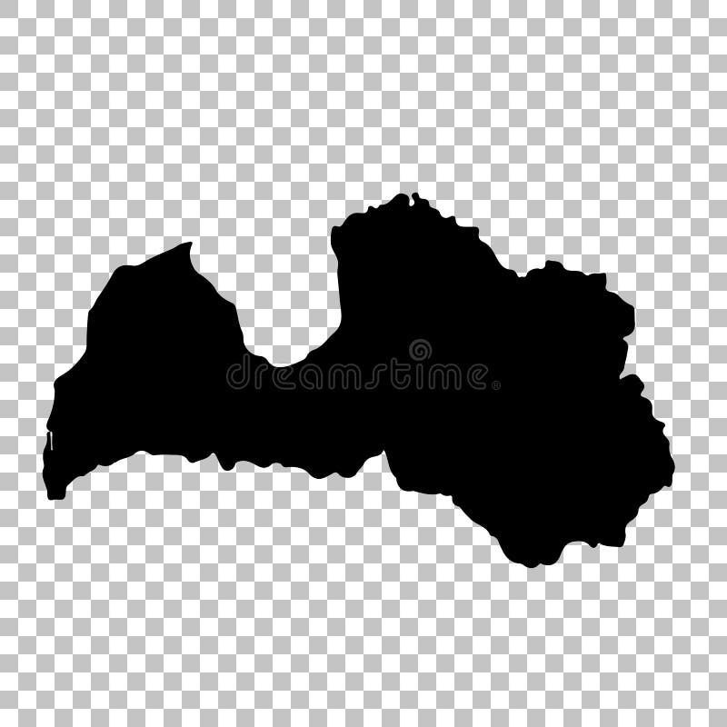 Vector Map Latvia. Isolated Vector Illustration. Black On White ... Vector Map Latvia. Isolated Vector Illustration. Black On White ...