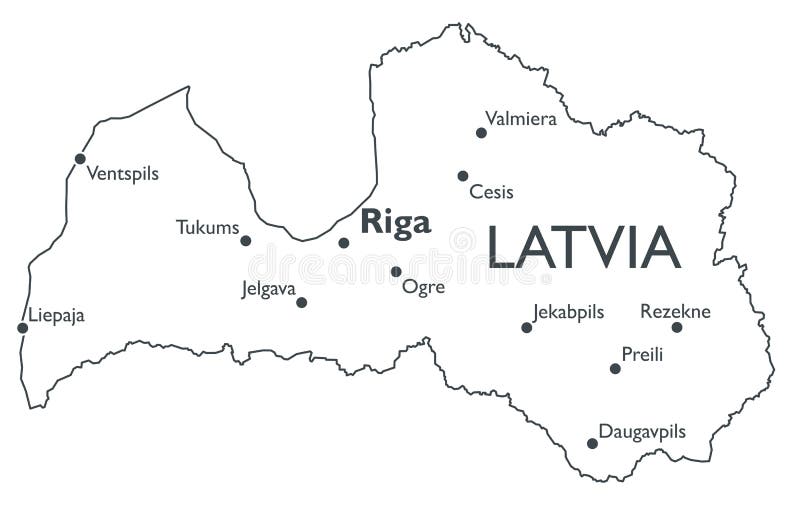 Vector map of Latvia stock vector. Illustration of riga - 81485529