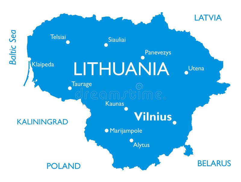 Vector map of Lithuania stock vector. Illustration of kaunas - 149050101