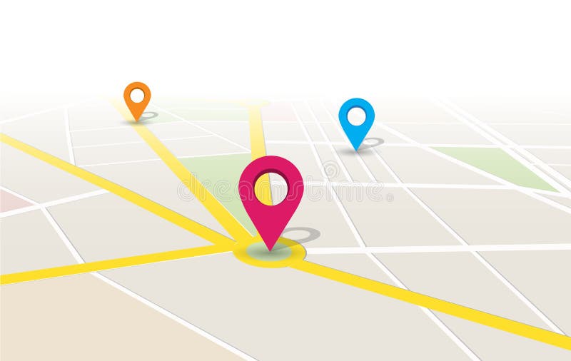 Folded Map with Color Label, Point Marker. Stock Vector - Illustration ...