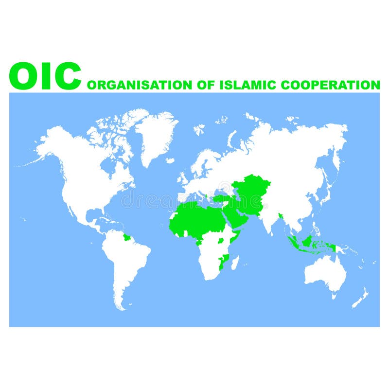 Vector Map with Location of the Organisation of Islamic Cooperation ...
