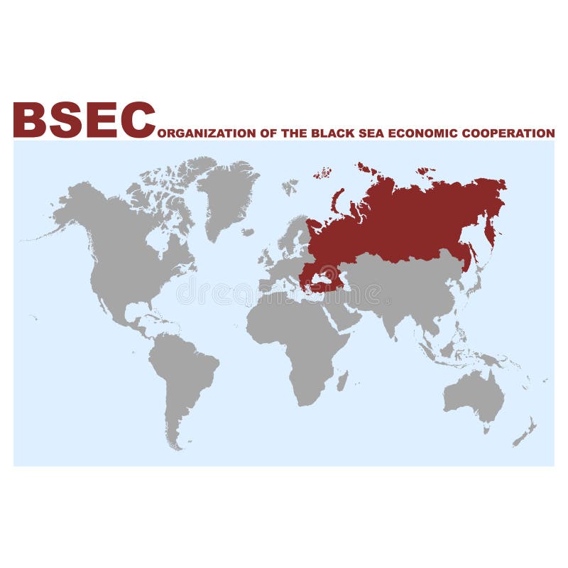 Vector Map with Location of the Organization of the Black Sea Economic ...