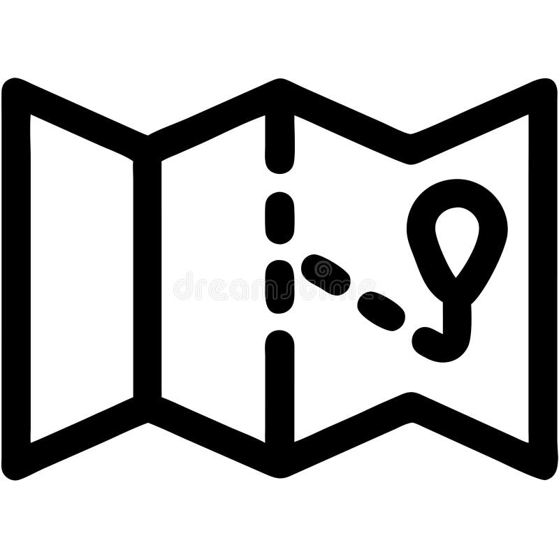 Vector Map with Location Pin and Dotted Pathway for Navigation Apps ...