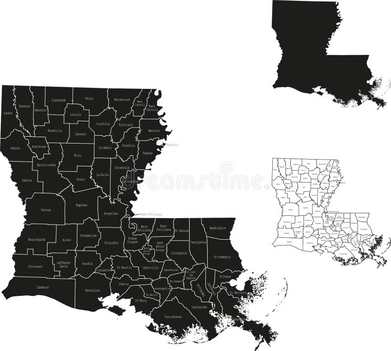 Map of the Louisiana stock vector. Illustration of federal - 204891820