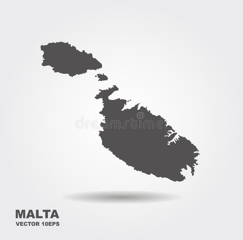 Vector Map Malta. Flat Vector Icon with Shadow Stock Vector ...