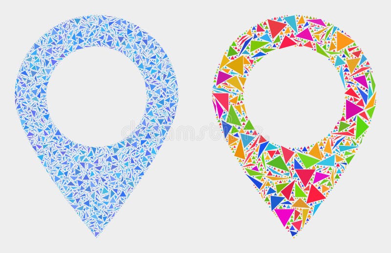 Vector Map Marker Mosaic Icon of Triangles Stock Vector - Illustration ...