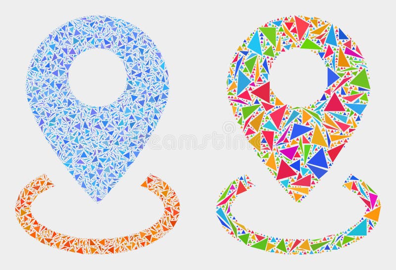Vector Map Marker Placement Mosaic Icon of Triangles Stock Vector ...