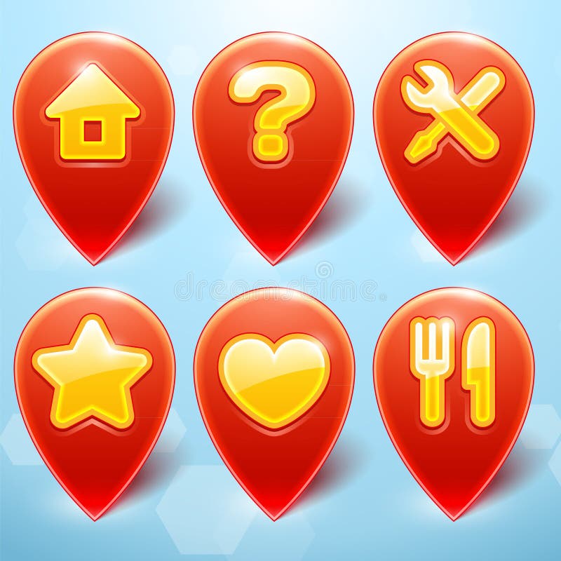 Vector Map Markers Set stock vector. Illustration of label - 30456545