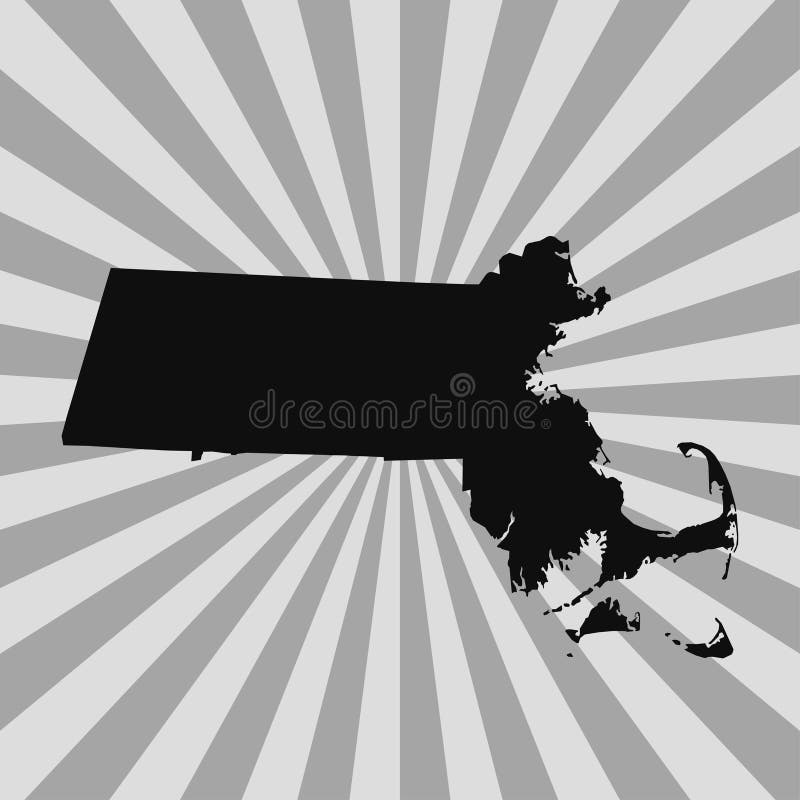 Map of the Massachusetts stock vector. Illustration of silhouette ...