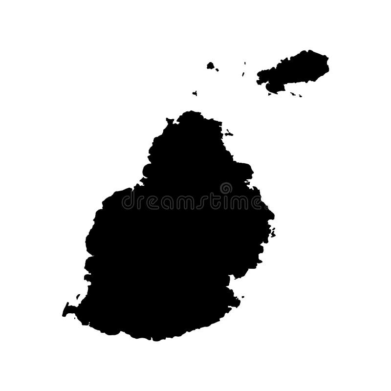 Vector Map Mauritius. Isolated Vector Illustration. Black on White ...