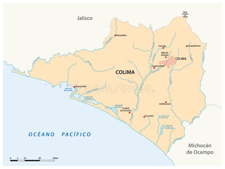 Vector Map of the Mexican State of Colima Stock Vector - Illustration ...