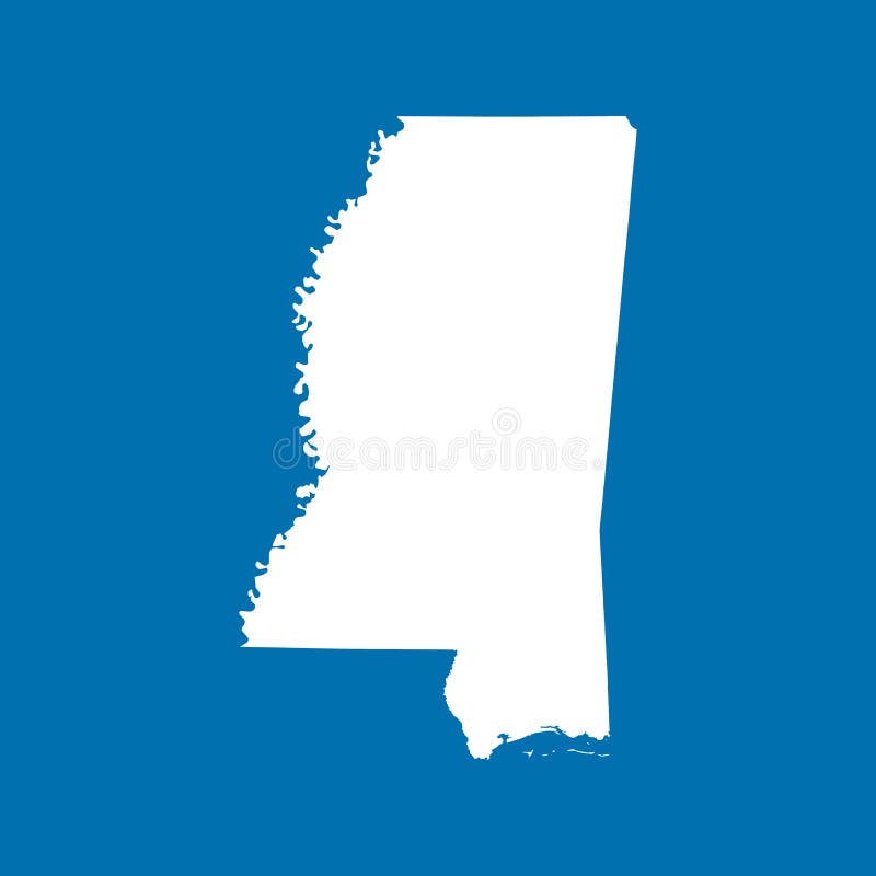 Map of the Mississippi stock vector. Illustration of design - 205714299