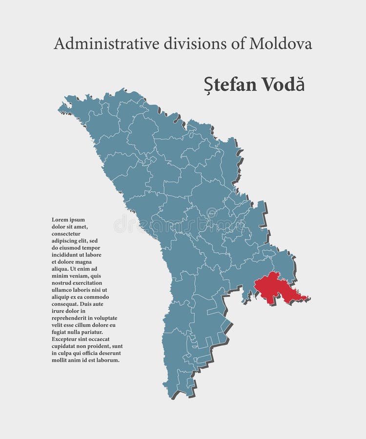 Vector Map Moldova - Stefan Voda District Stock Vector - Illustration ...