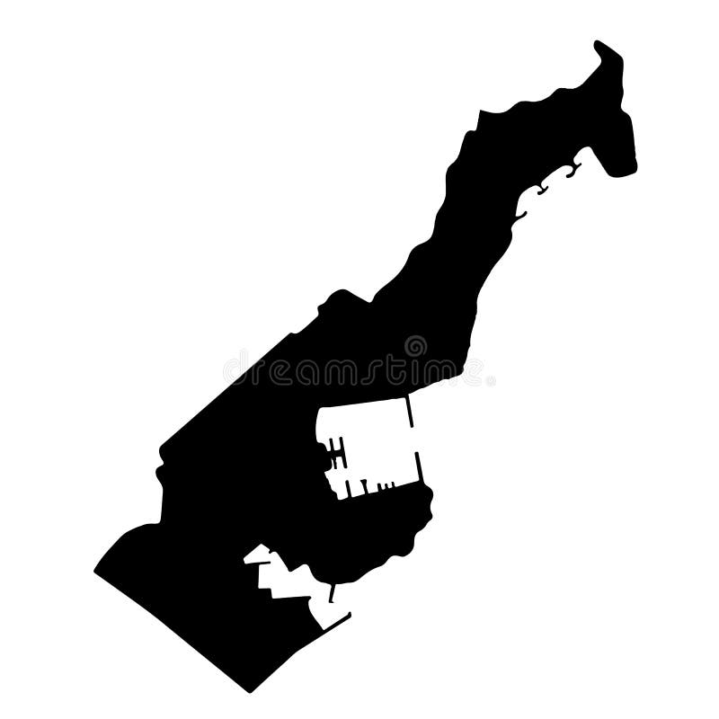 Vector Map Monaco. Isolated Vector Illustration. Black on White ...