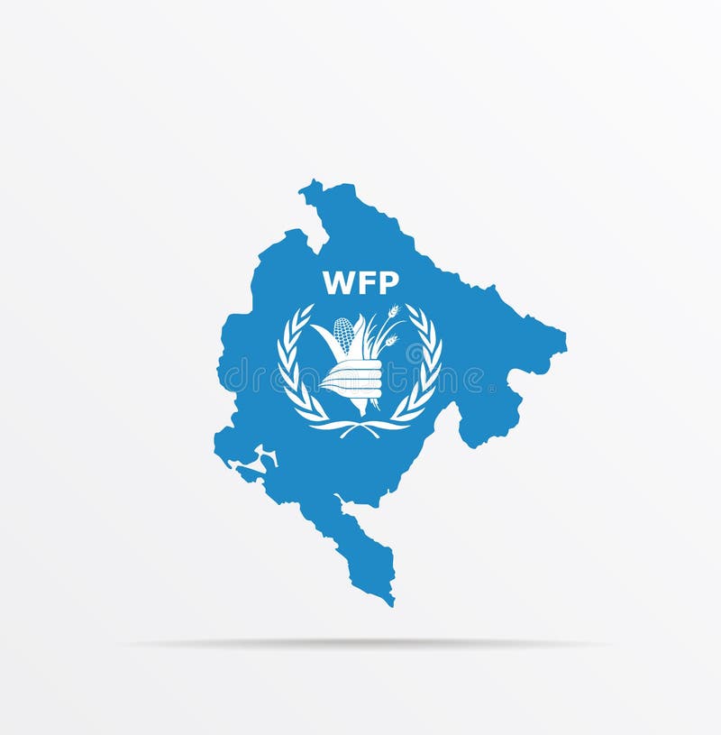 Vector Map Montenegro Combined with World Food Programme WFP Flag Stock ...