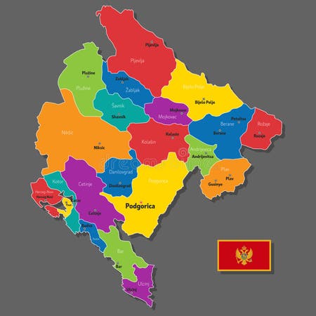 Vector map of Montenegro stock illustration. Illustration of masked ...