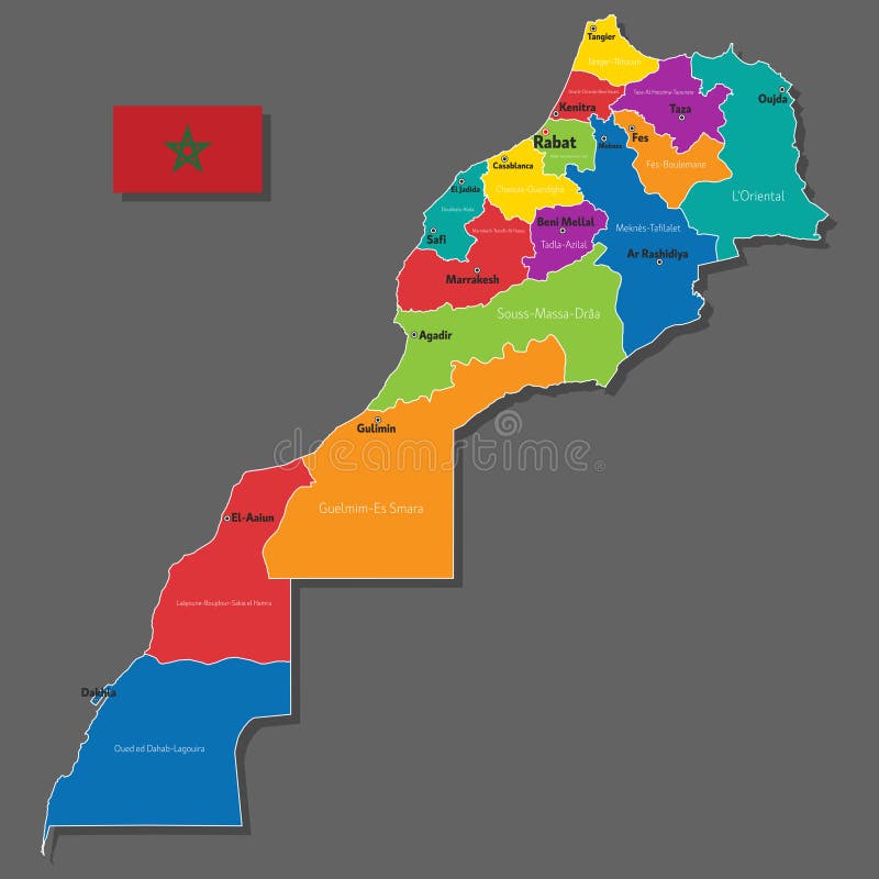 Vector map of Morocco stock vector. Illustration of country - 367095512
