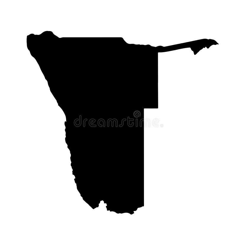 Vector Map Namibia. Isolated Vector Illustration. Black on White ...