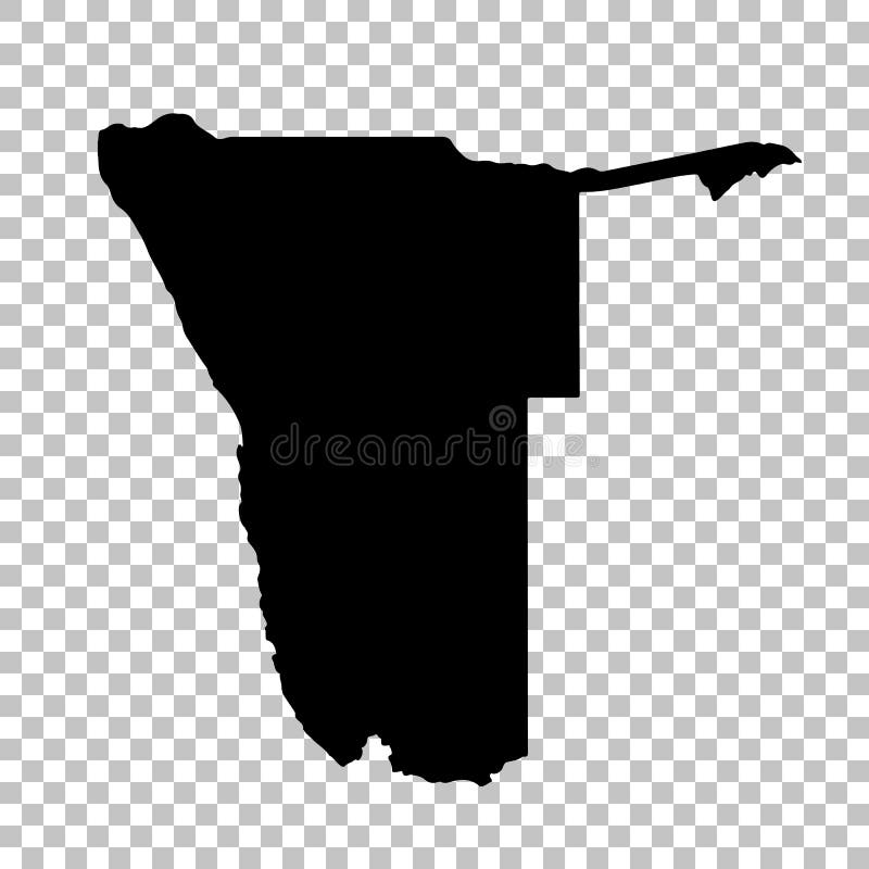 Vector Map Namibia. Isolated Vector Illustration. Black on White ...