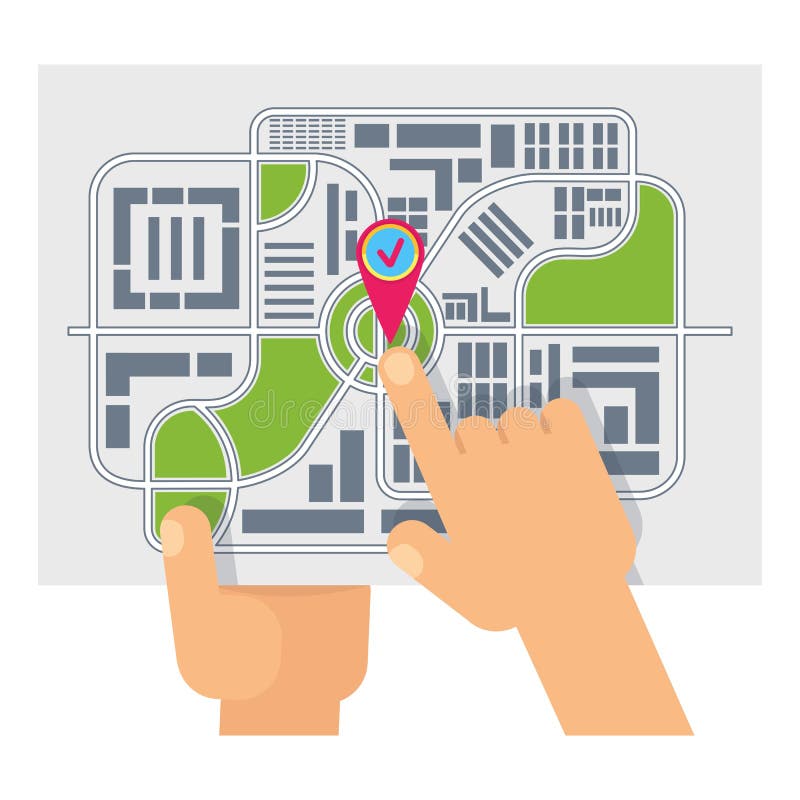 Vector gps navigation stock vector. Illustration of flat - 77930603