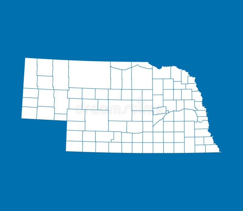 Map of the Nebraska stock vector. Illustration of isolated - 205764820
