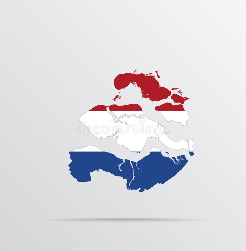 Vector Map Netherlands Combined with Prinsenvlag Flag Stock Vector ...