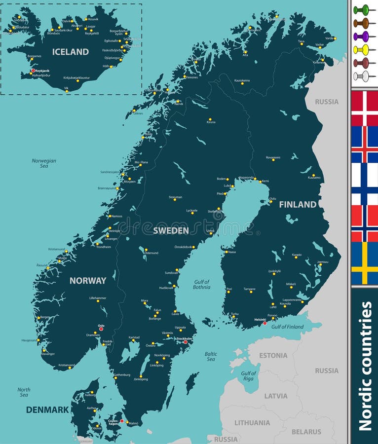 Nordic Countries Maps - the Nordic Countries or the Nordics Stock ...