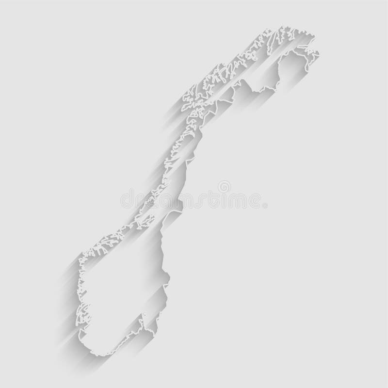 Vector Map Norway, Abstract Inner Shadow Stock Vector - Illustration of ...