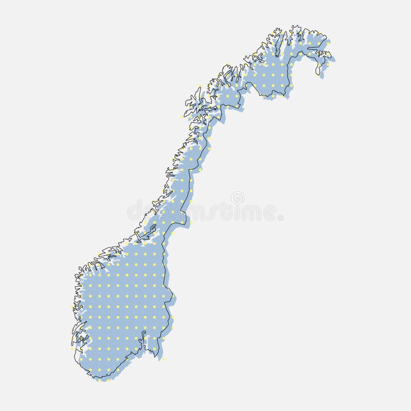 Vector Map Norway for Points, Dotted Template Stock Illustration ...